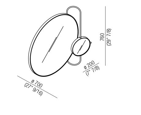 Agape, Revolving Moon Mirror | Bertani