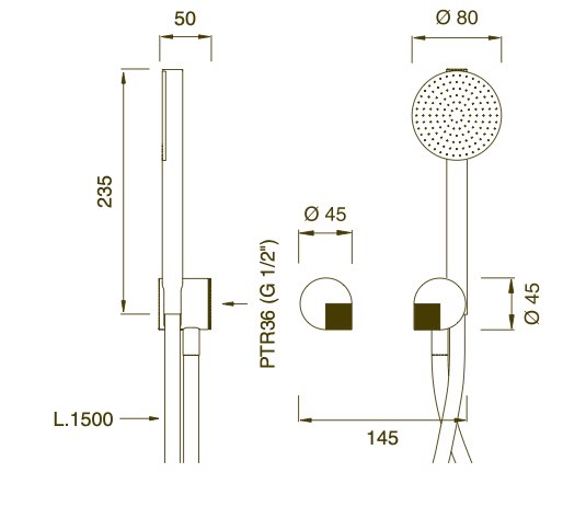 Cea, Duet Shower set | Bertani
