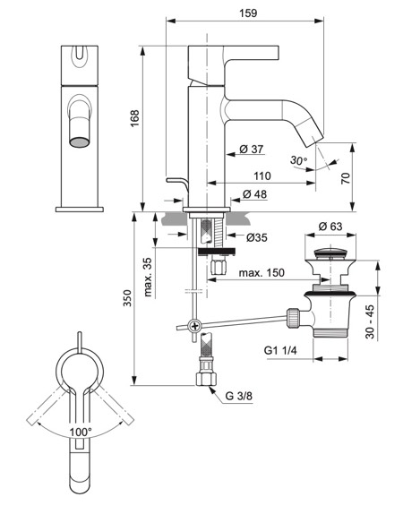 Ideal Standard, Joy Washbasin mixer | Bertani