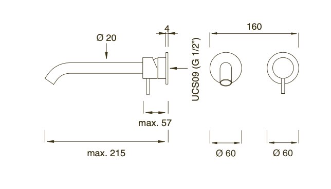 Cea, Milo Mixer for washbasin | Bertani
