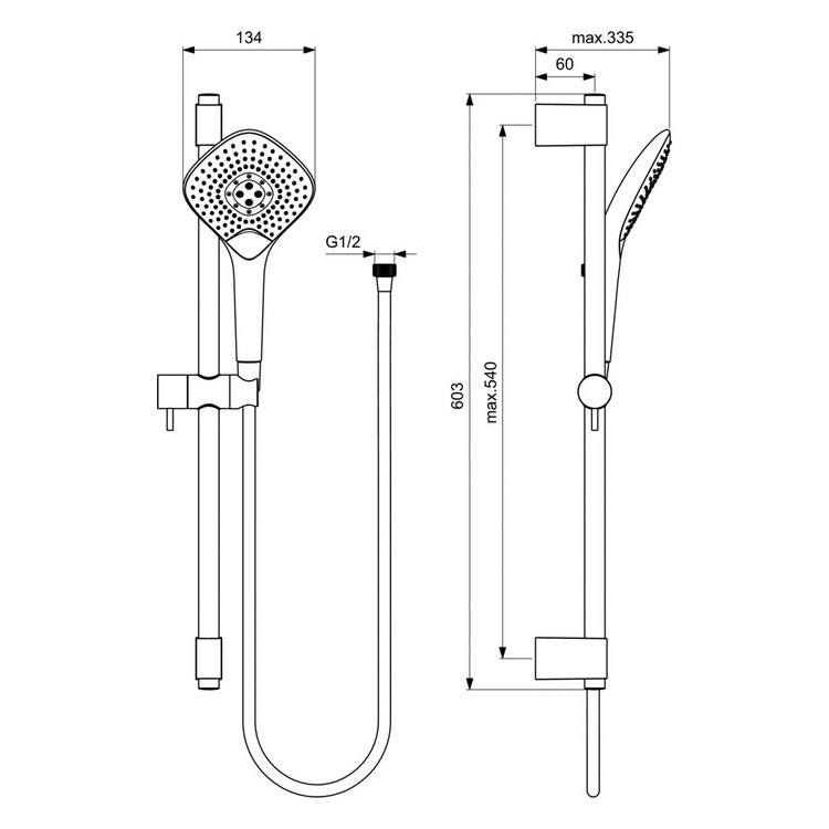 Ideal Standard, Evo Jet Diamond Saliscendi | Bertani